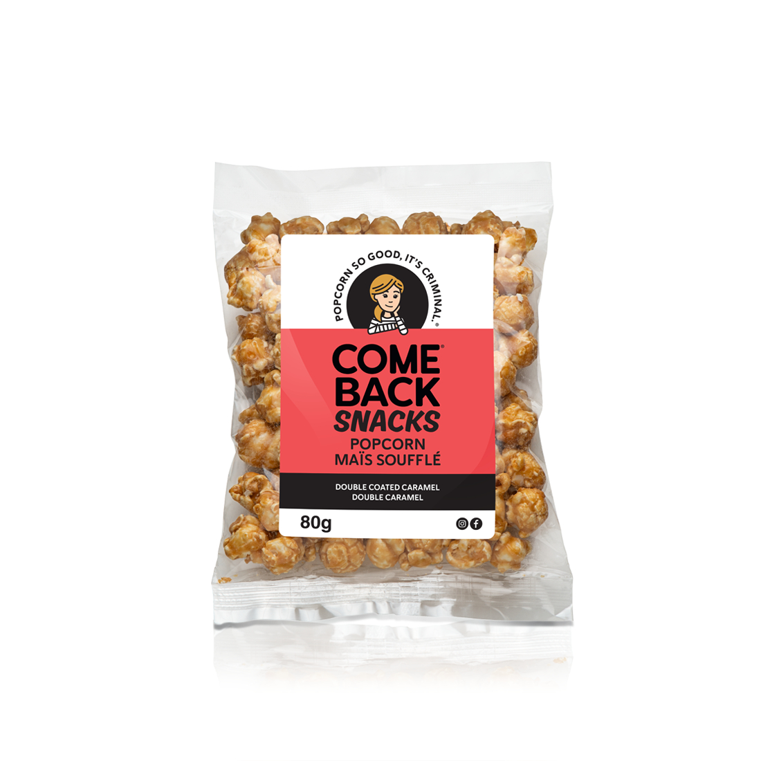 Double Coated Caramel Popcorn 30 x 80g – Comeback Snacks